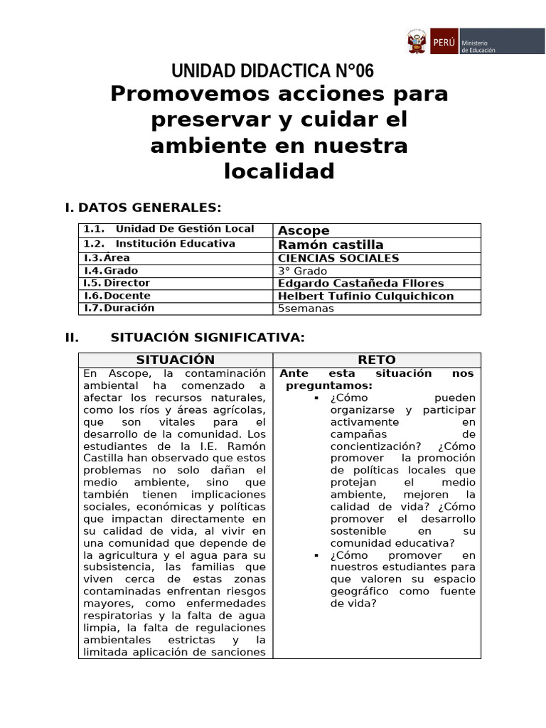 UNIDAD DIDACTICA 3° GRADO (1) | PDF