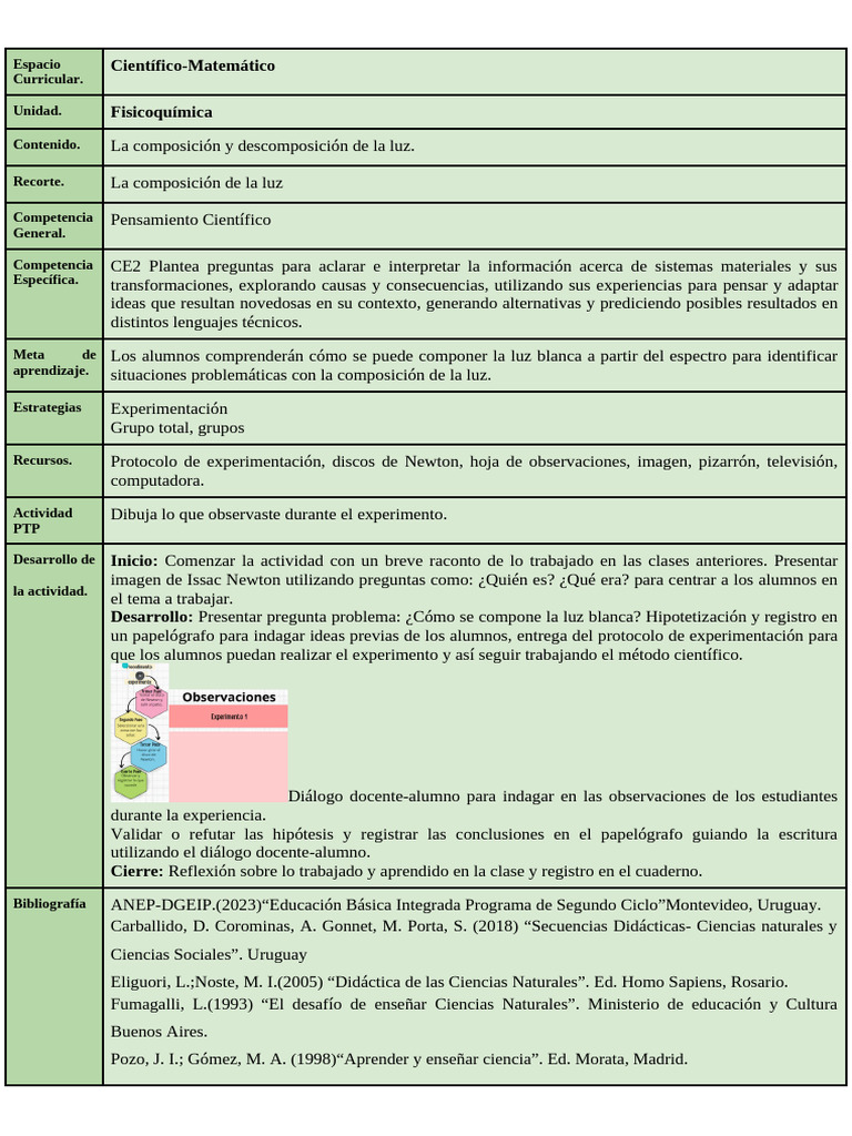 Planificación de La 5ta Intervención | PDF