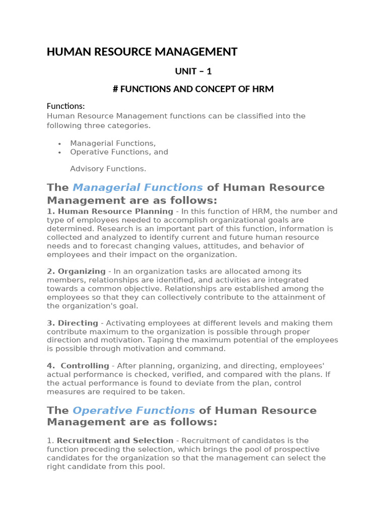 Functions of Manager | PDF