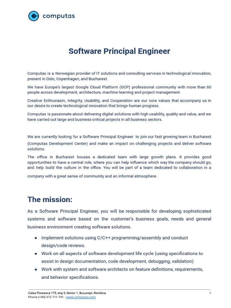 Software Principale Engineer | PDF