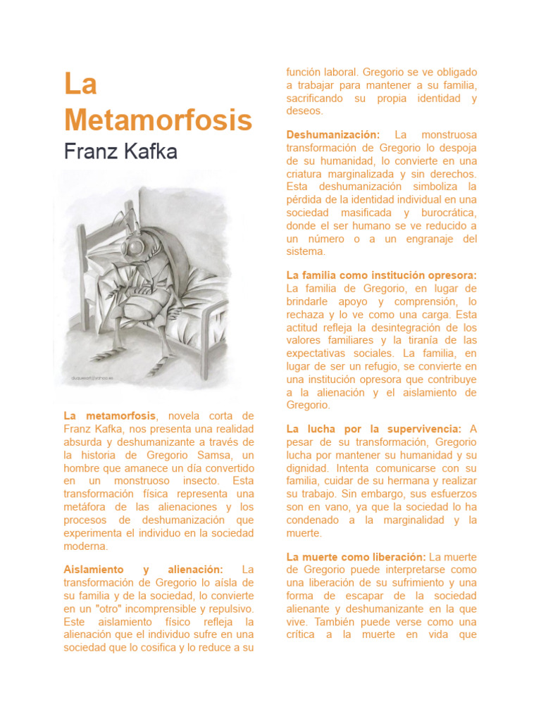 Reseña La Metamorfosis-Franz Kafka | PDF | La metamorfosis | Franz Kafka