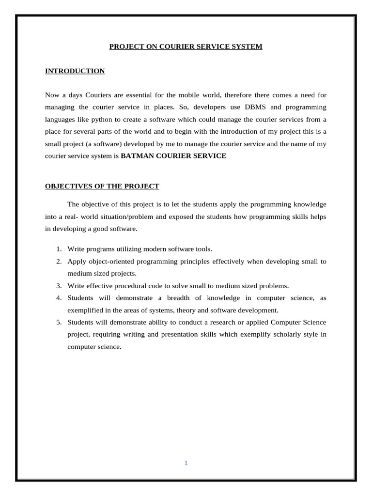 Courier Service System PROJECT | PDF | Software Testing | System