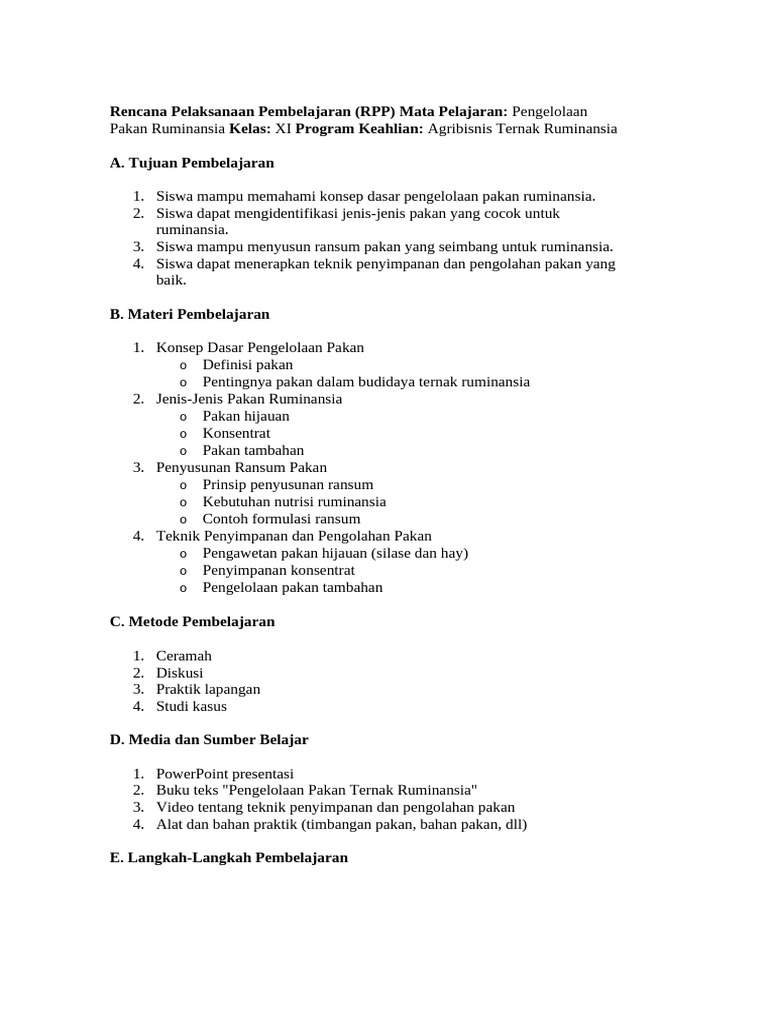 Rencana Pelaksanaan Pembelajaran | PDF