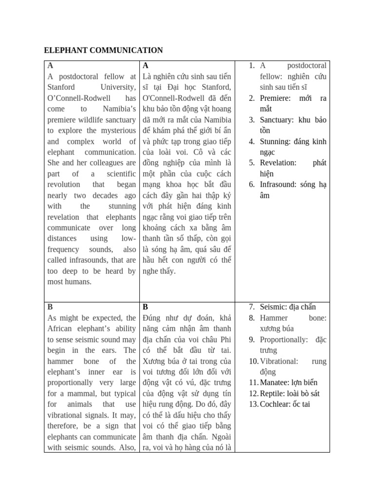 Elephant Communication | PDF