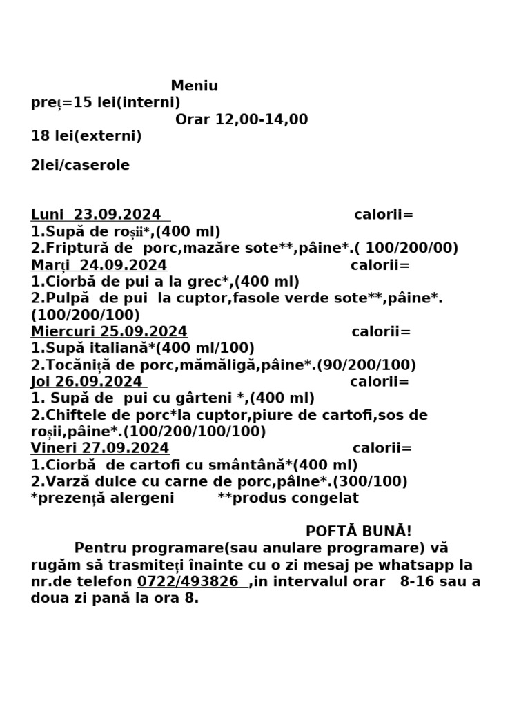 Meniu Cantina Pdf