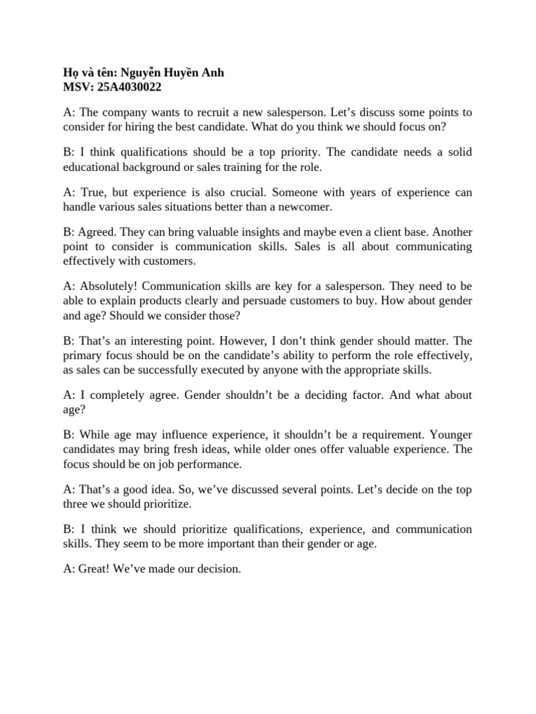 Speaking Practice 1 | PDF