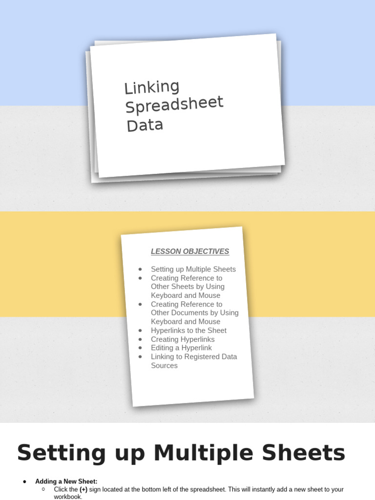 Linking Spreadsheet Data | PDF