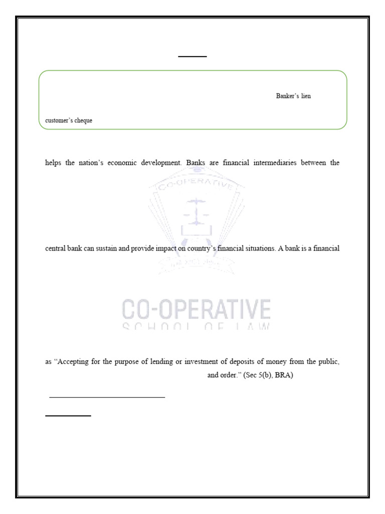 Banking Unit 1 | PDF