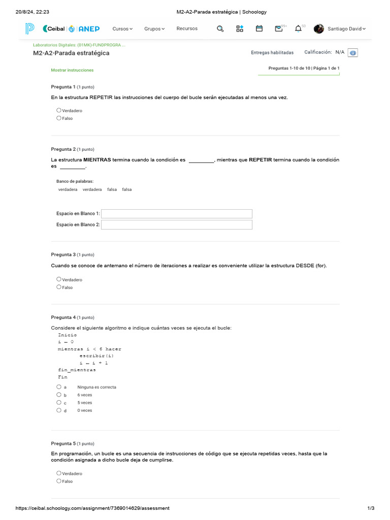 M2-A2-Parada Estratégica - Schoology | PDF
