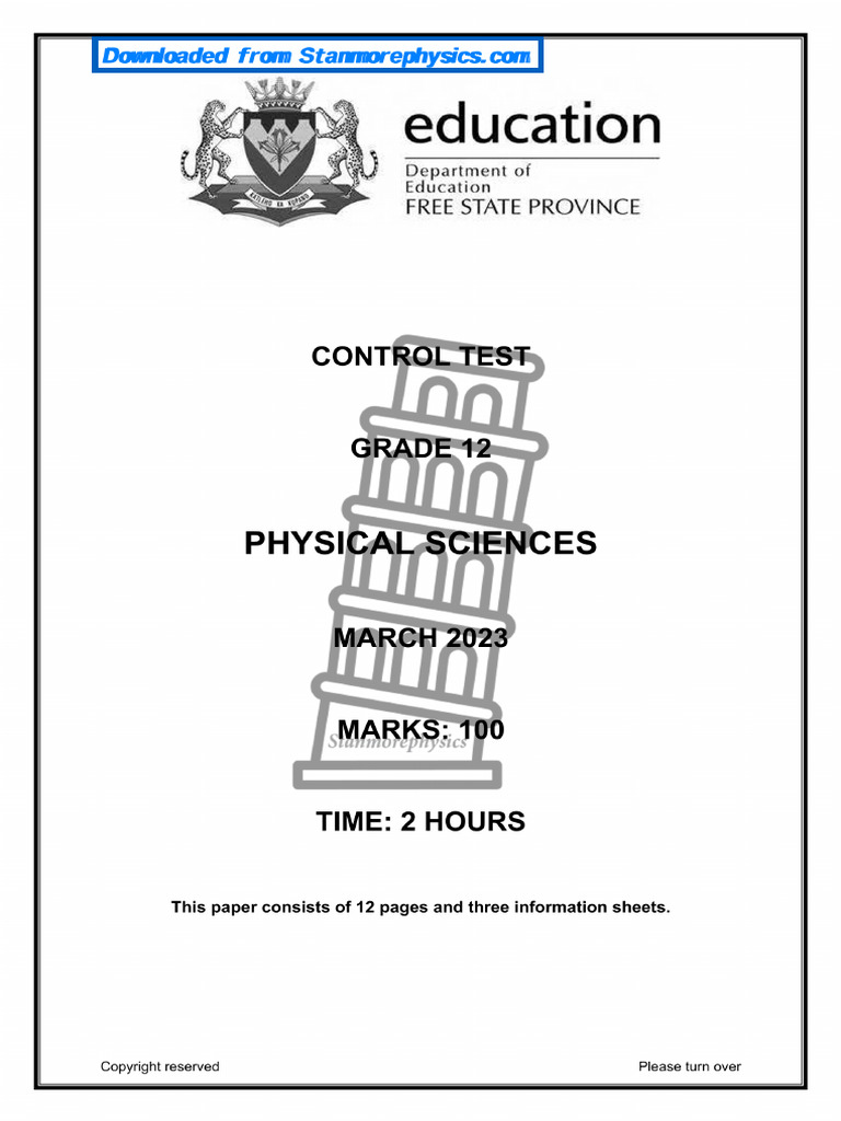 FS Physical Sciences Grade 12 March 2023 QP and Memo | PDF