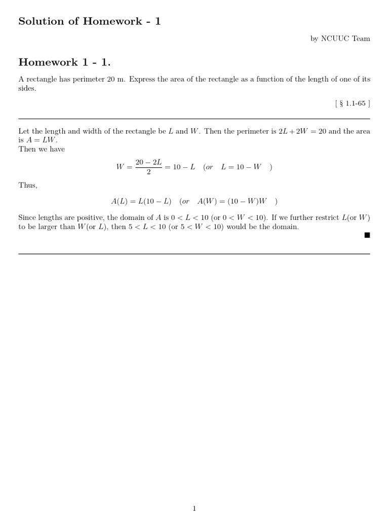 1131 Stewart9E HW1sol 1 | PDF