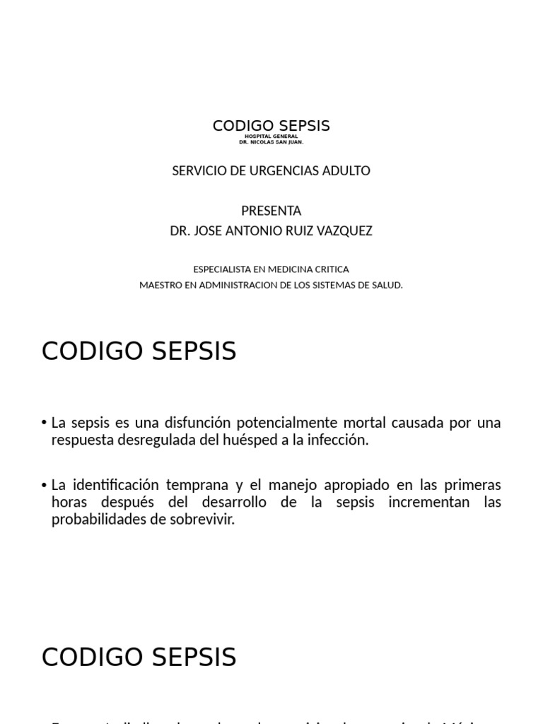 Presentación Codigo Sepsis | PDF