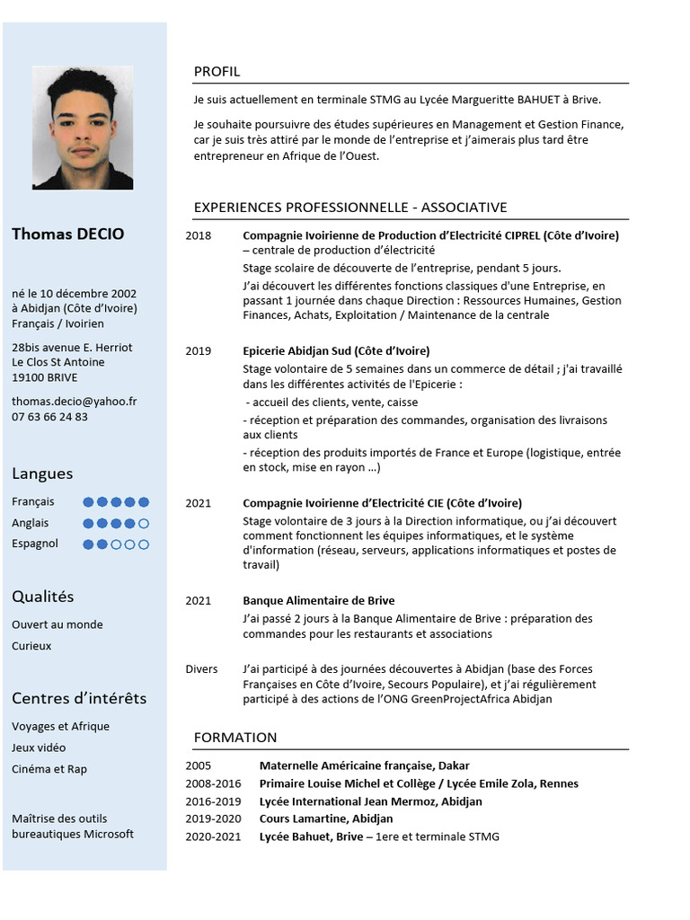 CV Thomas DECIO | PDF