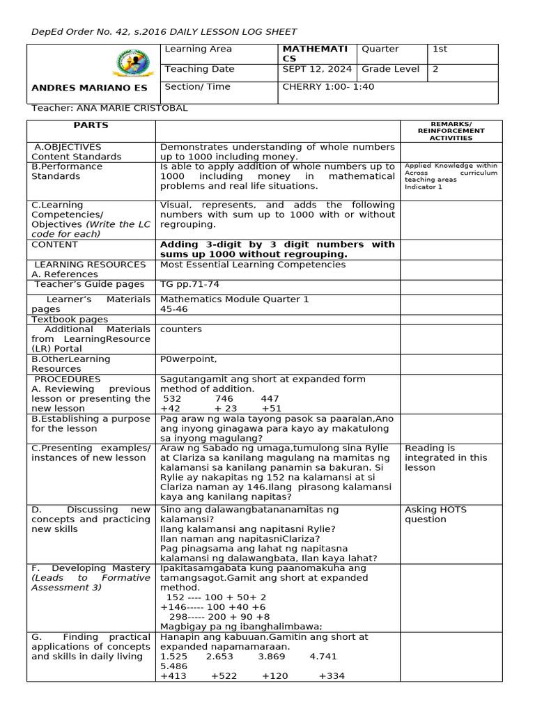 MATH2 Q1 W6 Day 4 | PDF
