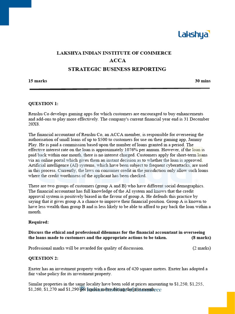 SBR Eng - Test 1 | PDF