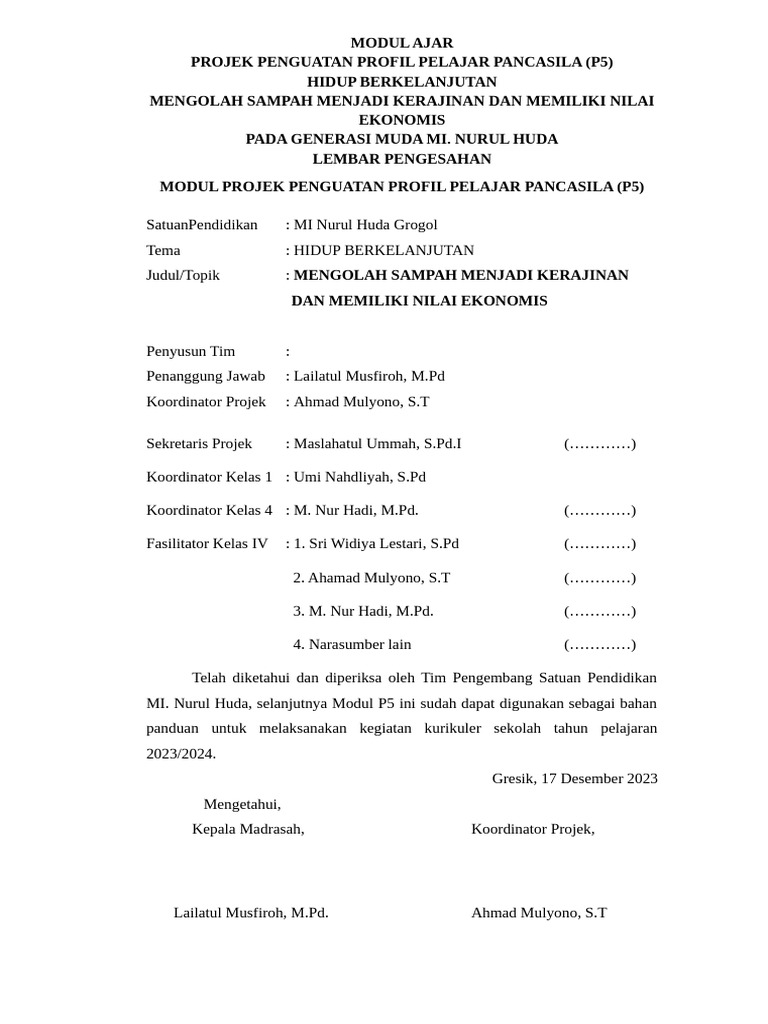 MODUL AJAR P5-kls 4 | PDF