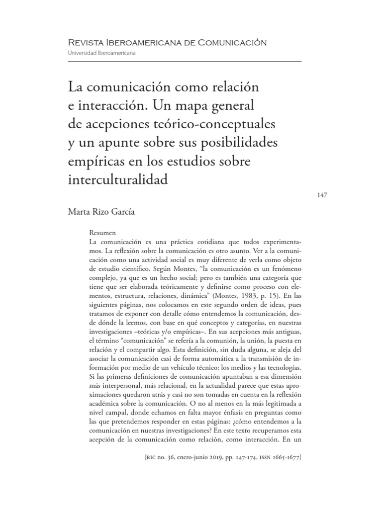 Comunicación Como Relación e Interrelación | PDF