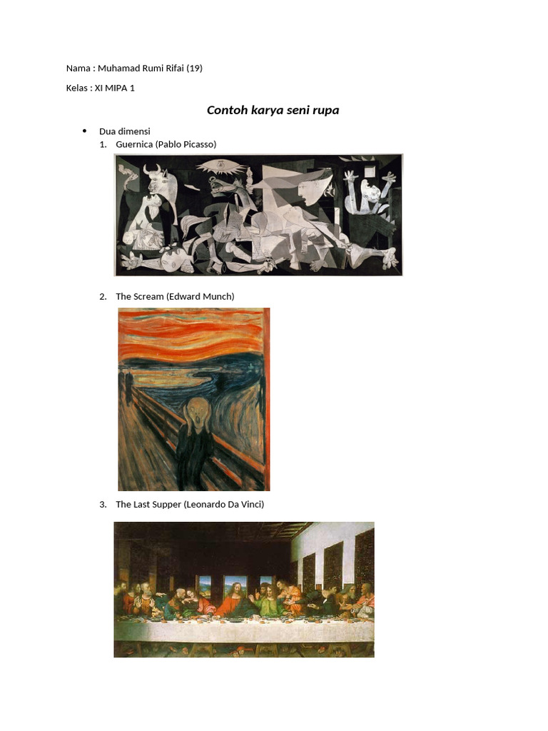 Muhamad Rumi Rifai (19) XI MIPA 1 - Contoh Karya Seni Rupa | PDF