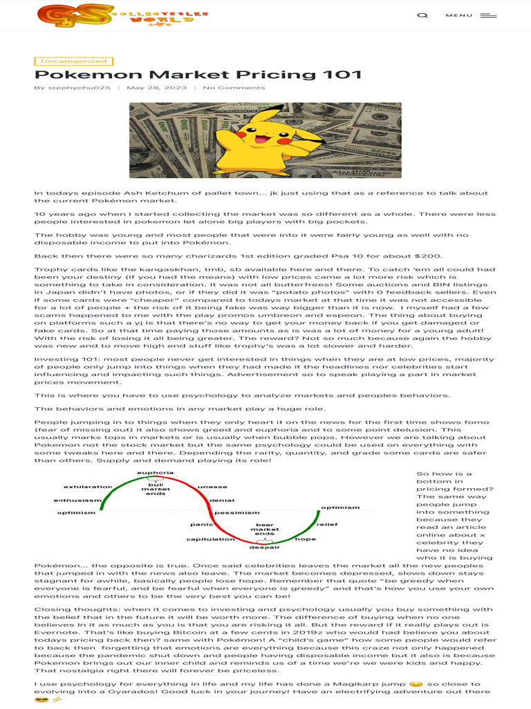 Pokemon Market Pricing 101 - GS Collectibles World | PDF