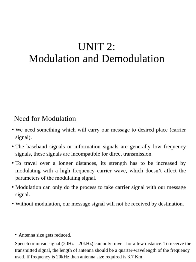 Softwere Engineering Subject Unit 3) Modulation and Demodulation. | PDF ...