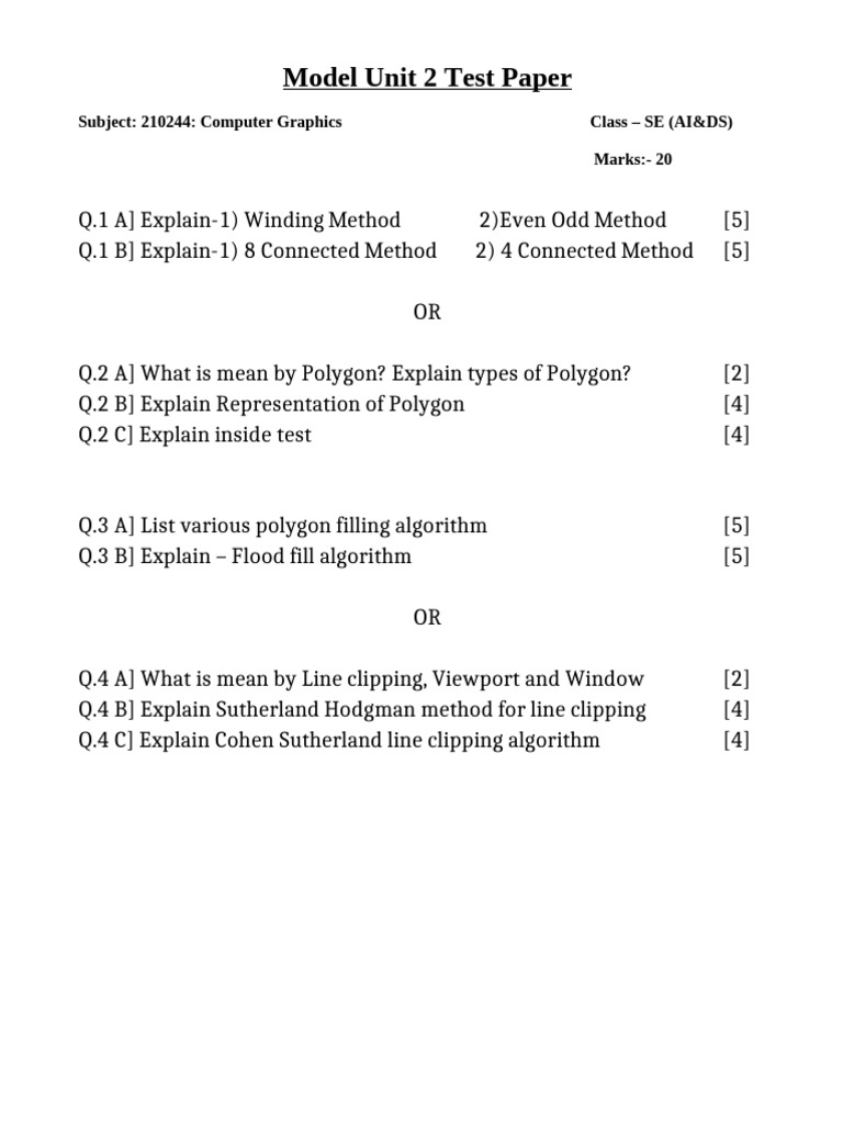 Model Unit Test 2 Paper | PDF