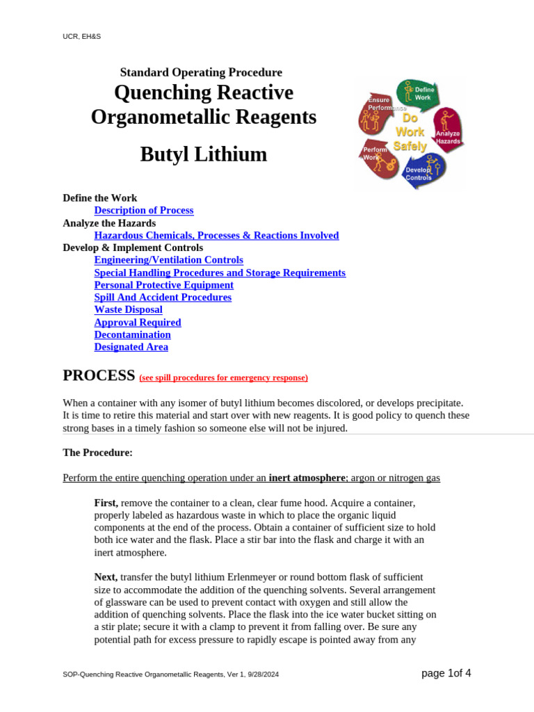 Quench Reactive Organometallic Reagent | PDF | Acid | Home & Garden