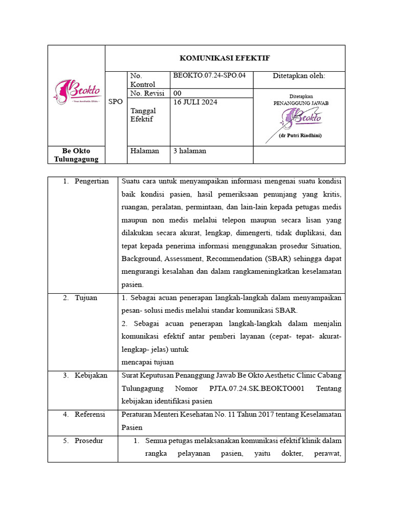 Spo - Komunikasi Efektif | PDF