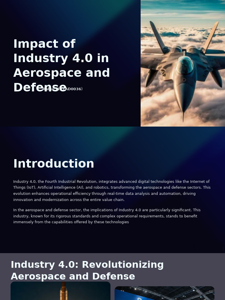 Impact of Industry 40 in Aerospace and Defense | PDF
