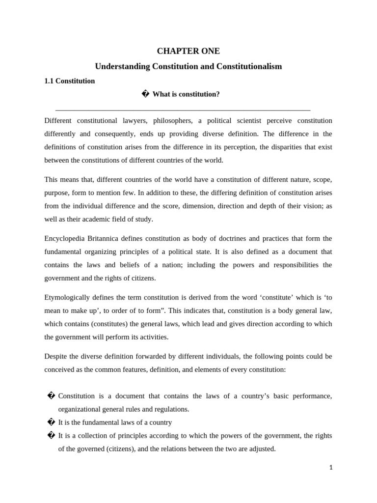 Constitutionalism - HANDOUT. | PDF