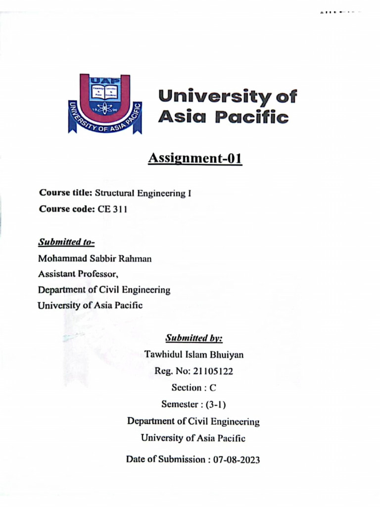 CE 311 - Frame Assignment©Tawhid | PDF