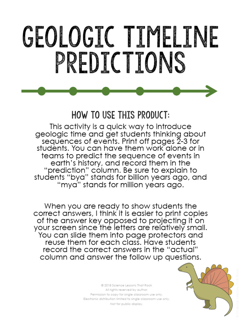 Geologic Timeline Predictions WS | PDF