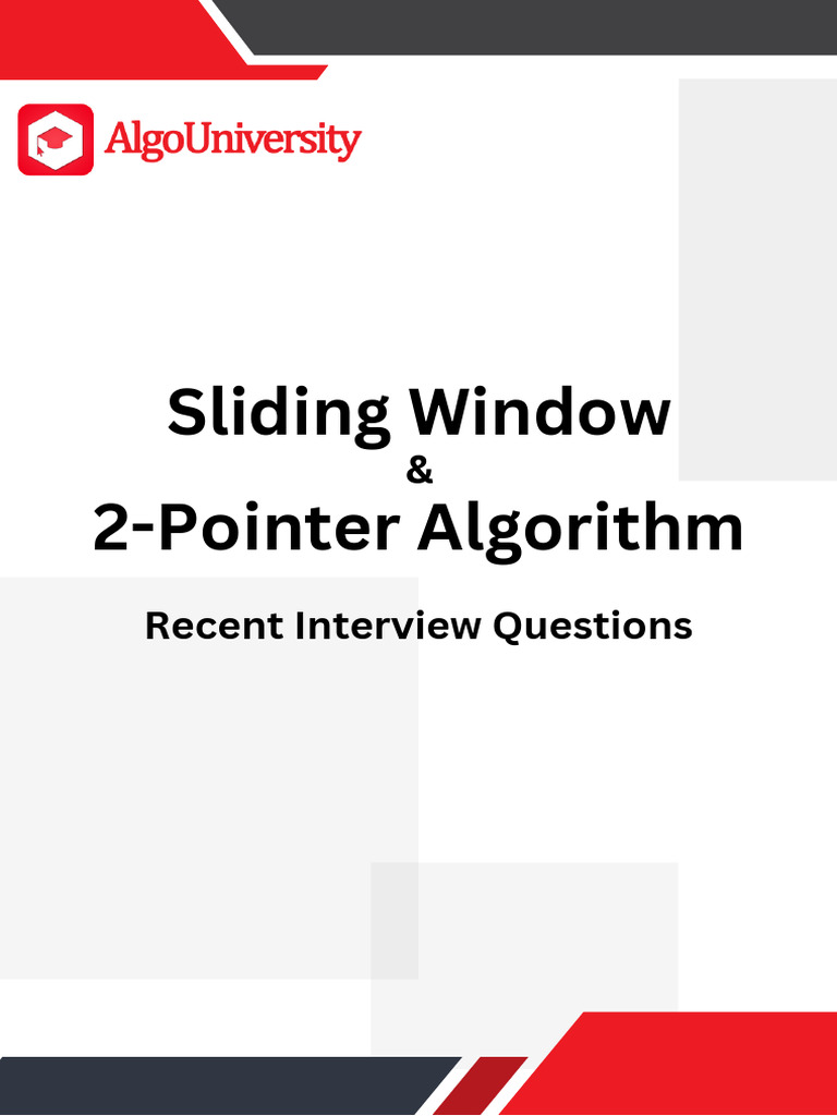 Sliding Window 2-Pointer | PDF | String (Computer Science) | Teaching ...