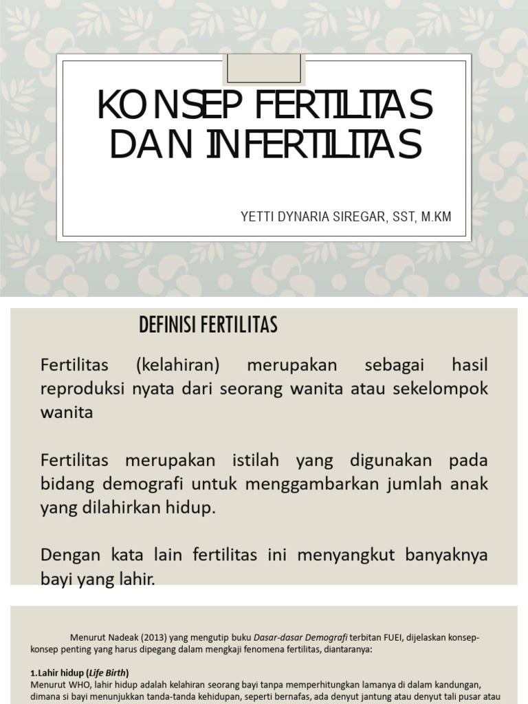 Konsep Fertilitas Dan Infertilitas Ok | PDF