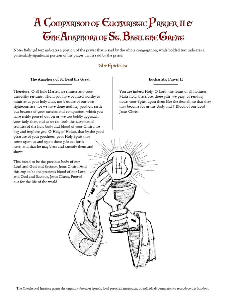 Session 2 - A Comparison of Eucharistic Prayer II and The Anaphora of ...