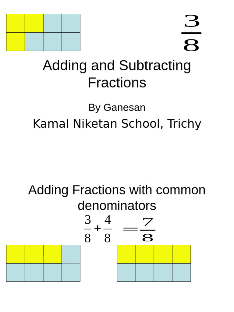 Adding and Subtracting Fractions | PDF