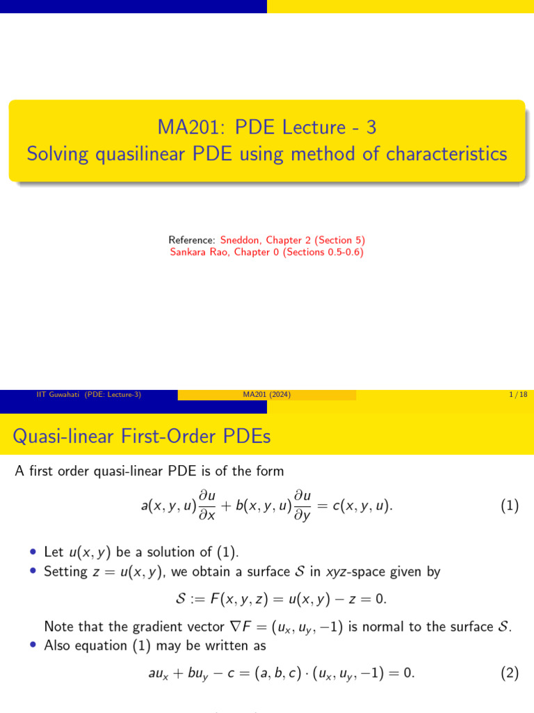 MA201 2024 PDE Lecture Slides Lec3 | PDF