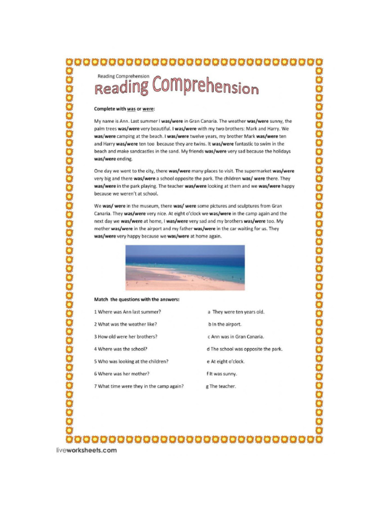 Simple Past Reading Exercise | PDF