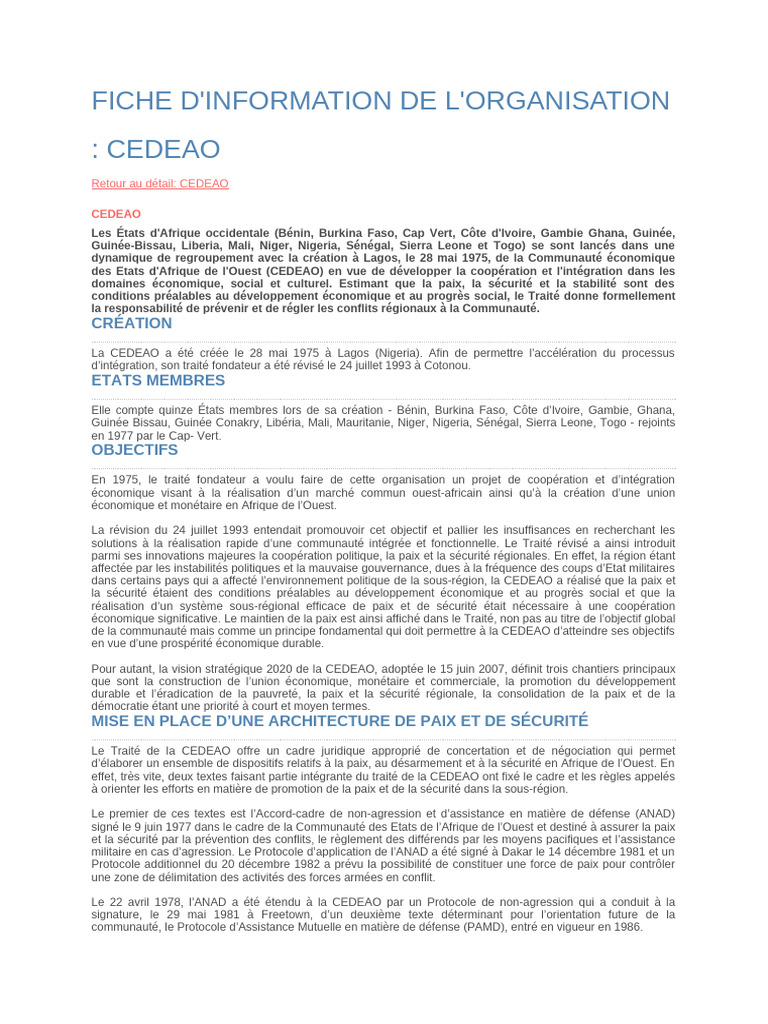 TP Cedeao Suite | PDF