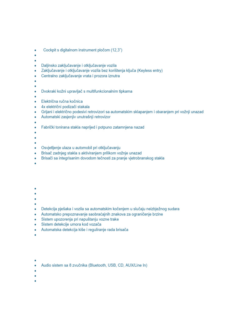 Peugeot 3008 2.0 150 KS - Spisak Opreme | PDF