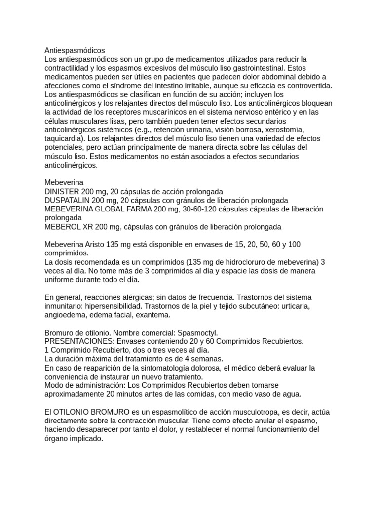 Antiespasmódicos | PDF