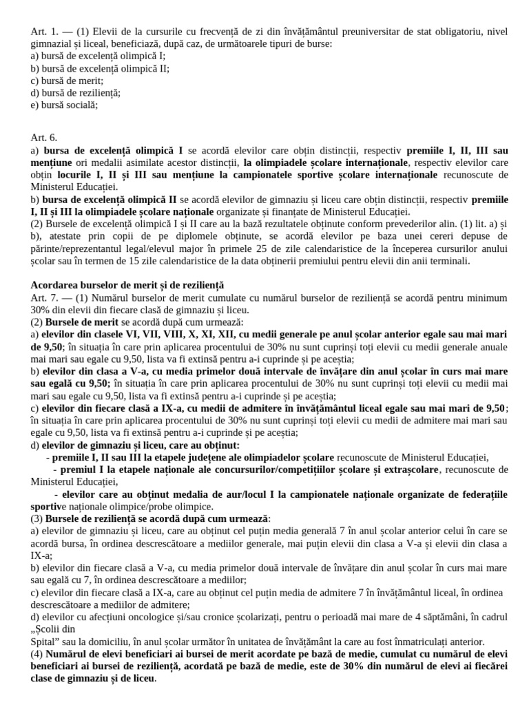 Burse Extras PT Diriginti | PDF