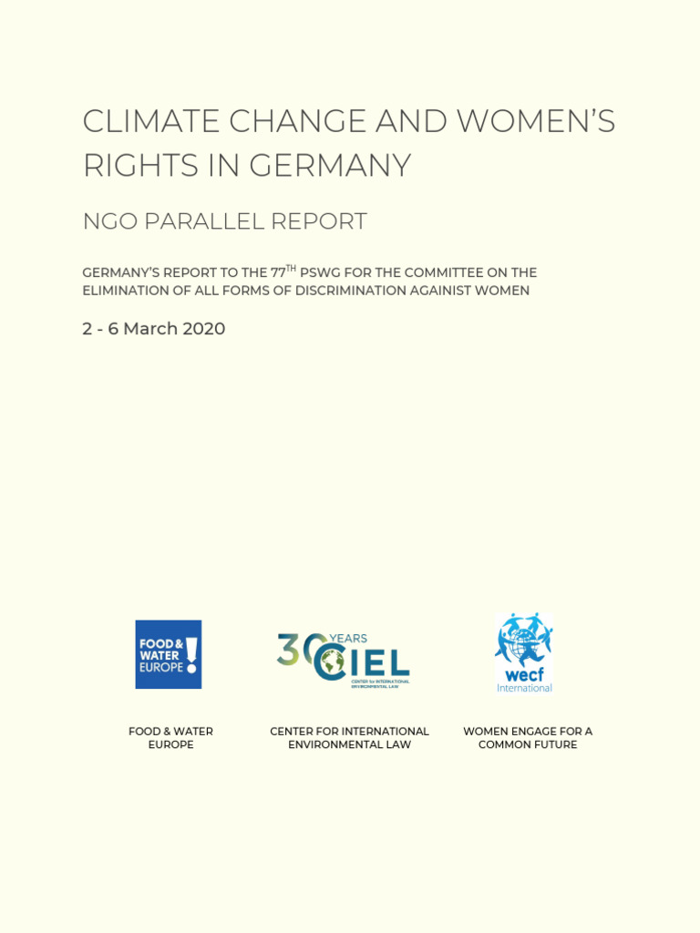 CEDAW ParallelReport Germany 2020 | PDF | Climate Change | Convention ...