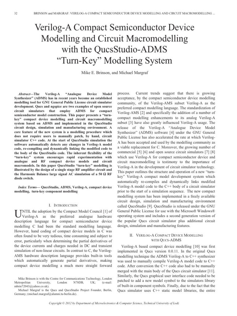 Verilog A Compact Semiconductor Dev | PDF