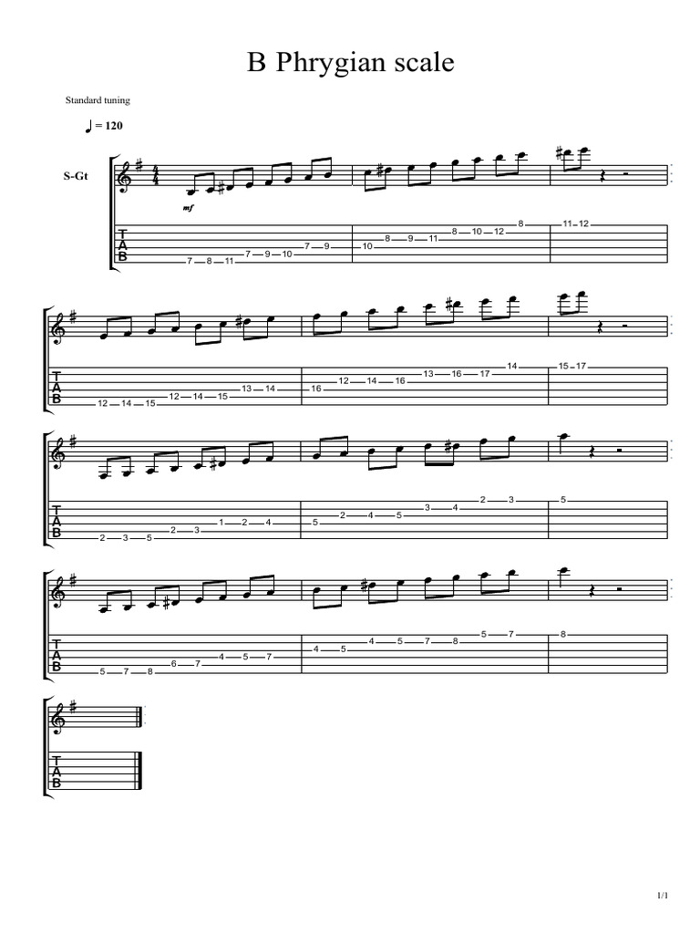 B Phrygian Dominant Box | PDF