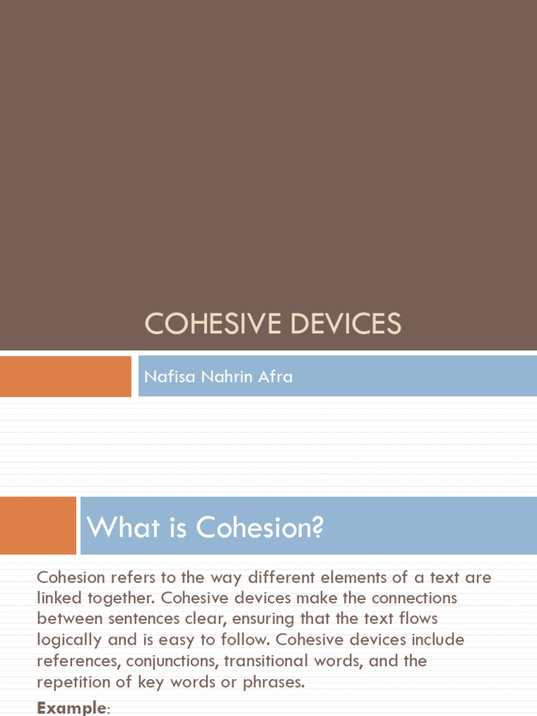 Cohesive Devices | PDF
