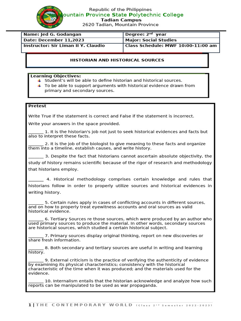 Historian and Historical Sources | PDF | Methodology | Social Science