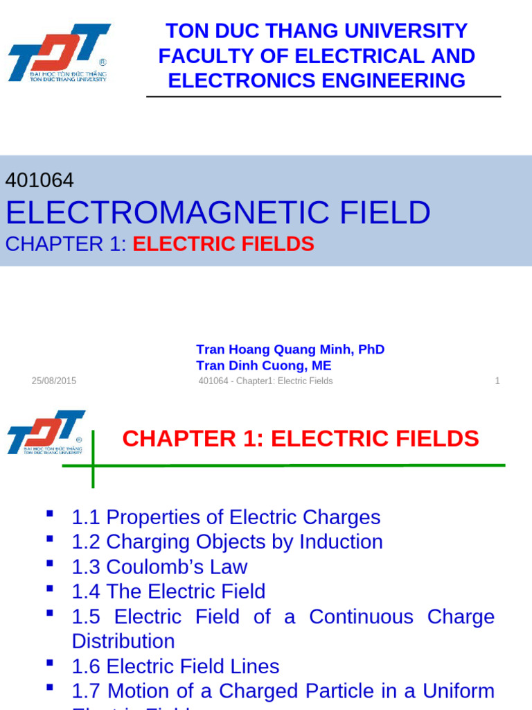 Chapter 1. Electric Fields | PDF