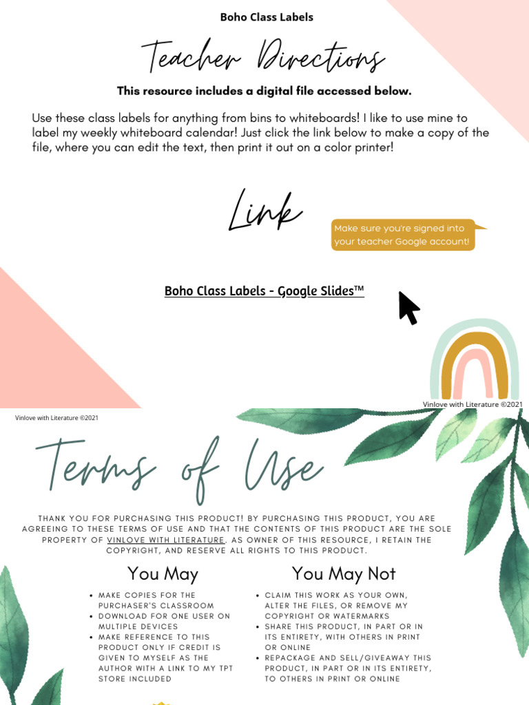 FREE Editable Boho Classroom Labels-1 | PDF | Websites | Career & Growth