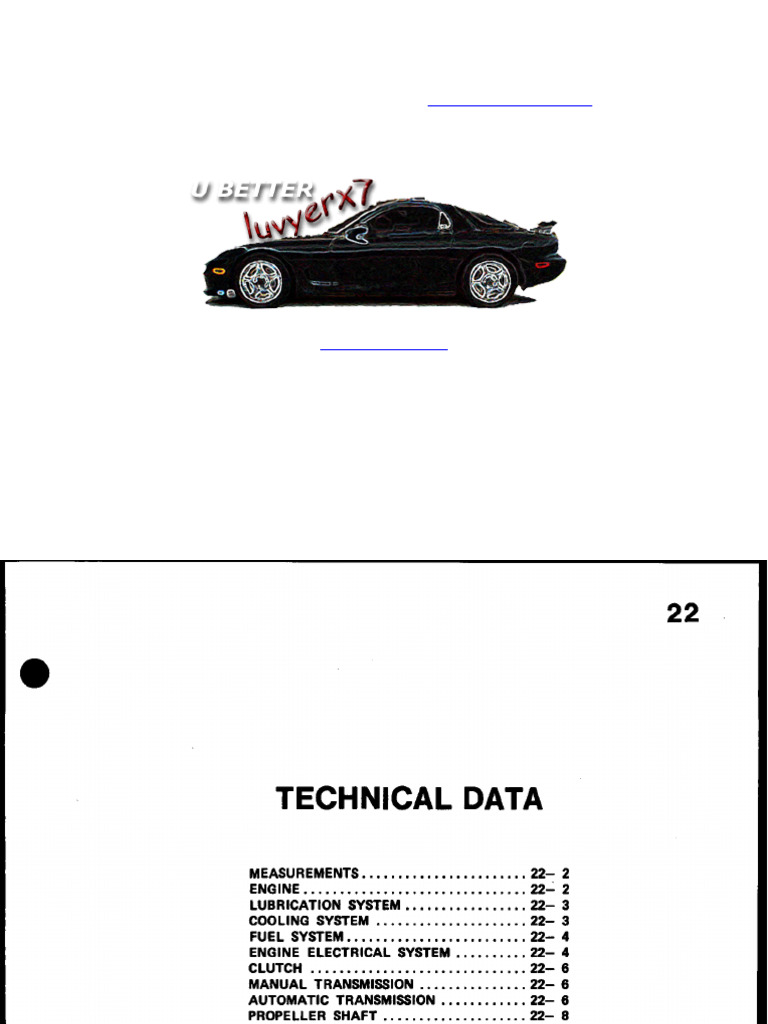 1984 Rx7 Technical Data | PDF