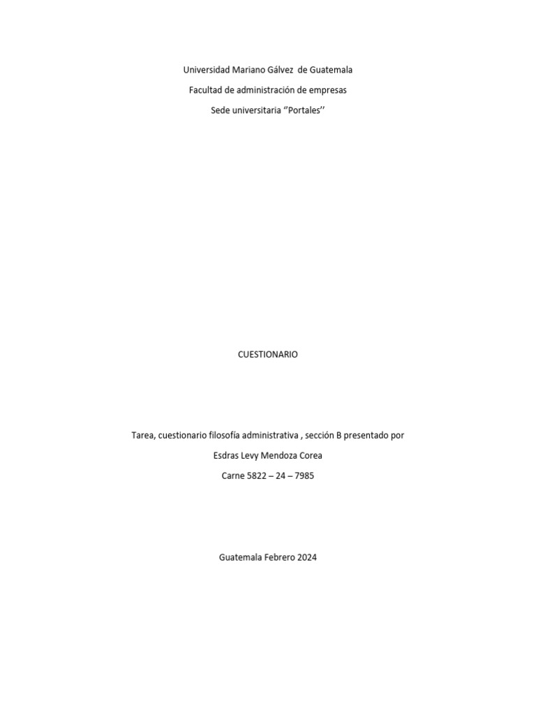 Cuestionario Esdras | PDF